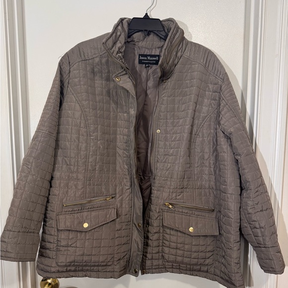 jason maxwell | Jackets & Coats | Jason Maxwell Taupe Quilted Puffer ...